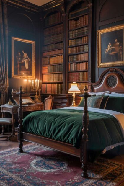 19 Bold Dark Academia Bedroom Ideas for a Cozy Vintage Feel
