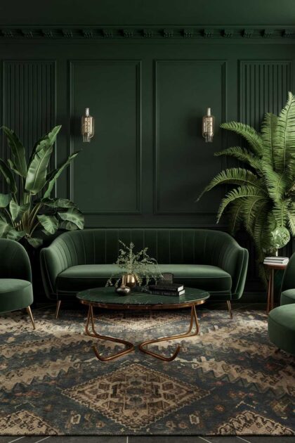 21 Stylish Dark Green Living Room Ideas for a Bold Look