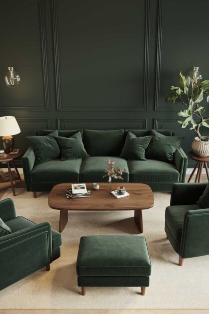 21 Stylish Dark Green Living Room Ideas for a Bold Look