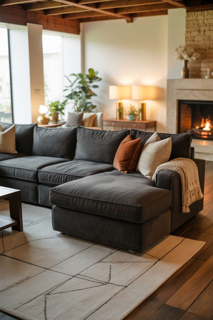 21 Inspire Dark Grey Couch Living Room Ideas for Fresh Style