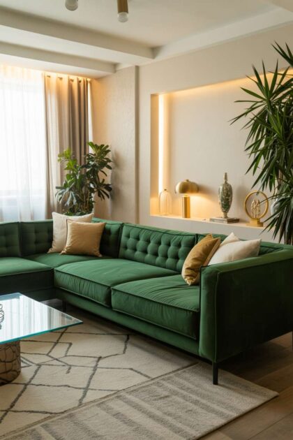 19 Stunning Green Couch Living Room Ideas for Cozy Comfort